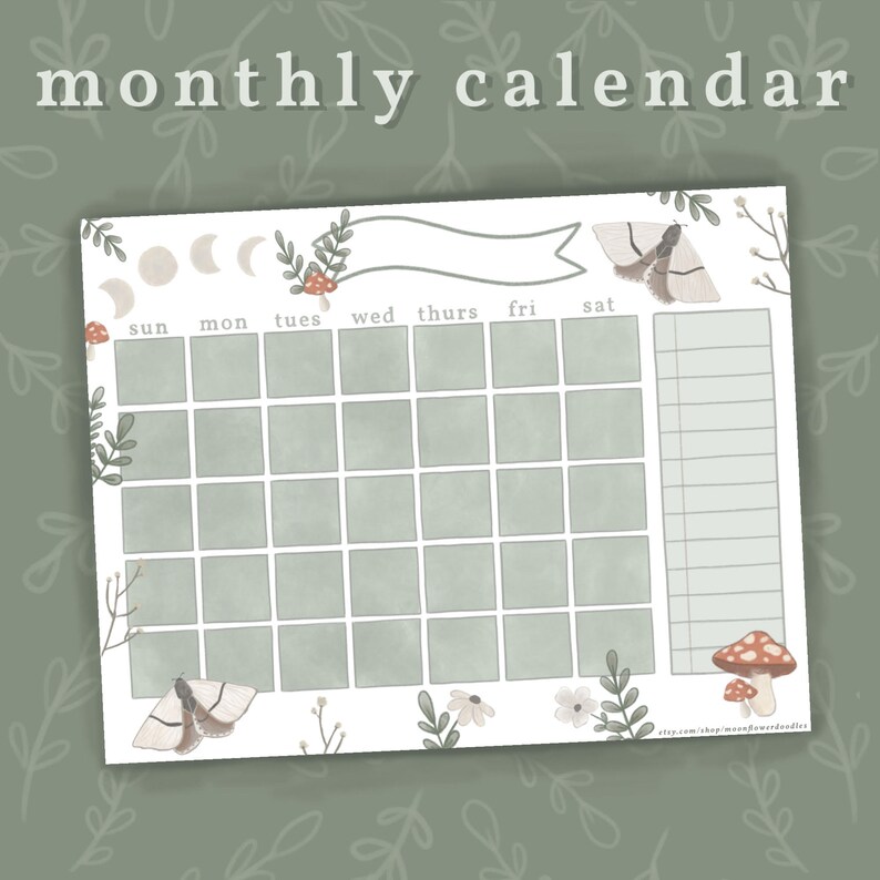 Printable Woodland Stationery Set Calendar, Planner, and Memo Pads ...
