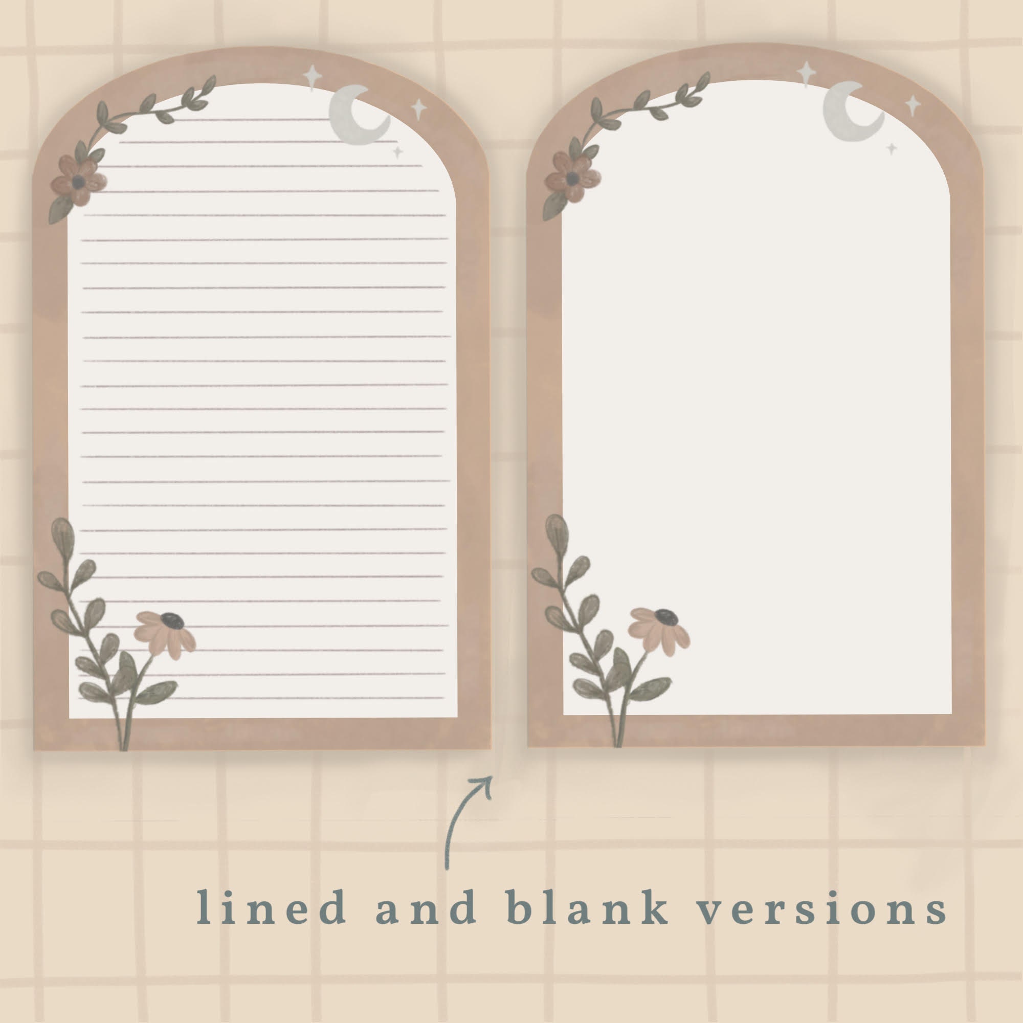 Floral Note Paper Printable & Digital Stationery, Writing, and Letter ...