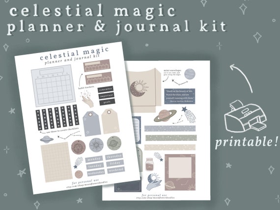 Celestial Magic Printable Planner & Journal Kit Digital | Etsy