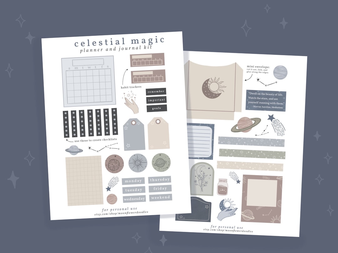 Celestial Magic Printable Planner & Journal Kit | Digital Download ...