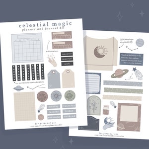 Celestial Magic Printable Planner & Journal Kit | Digital Download ...