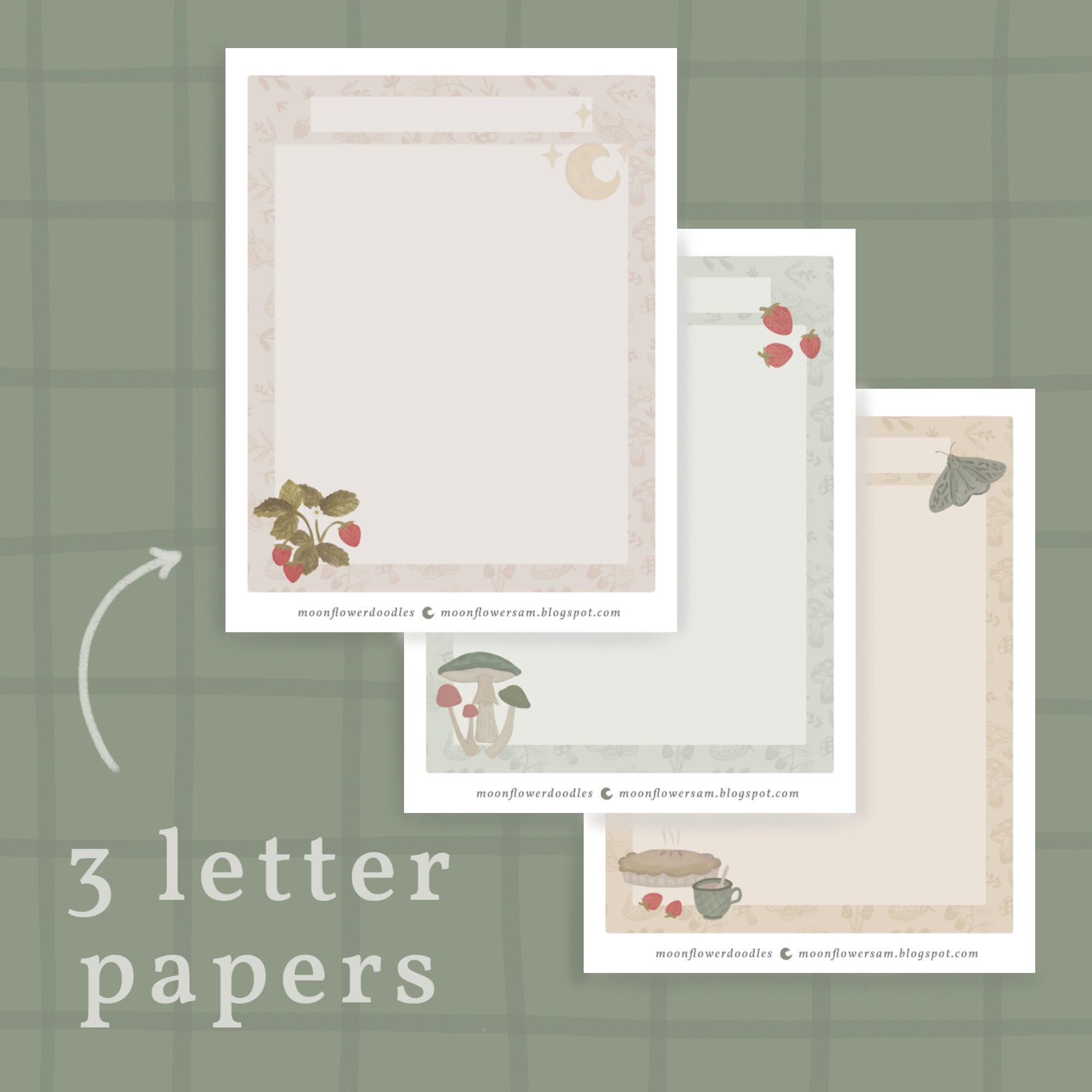 Printable Pen Pal Kit Cottagecore Digital Download Stationery Set ...