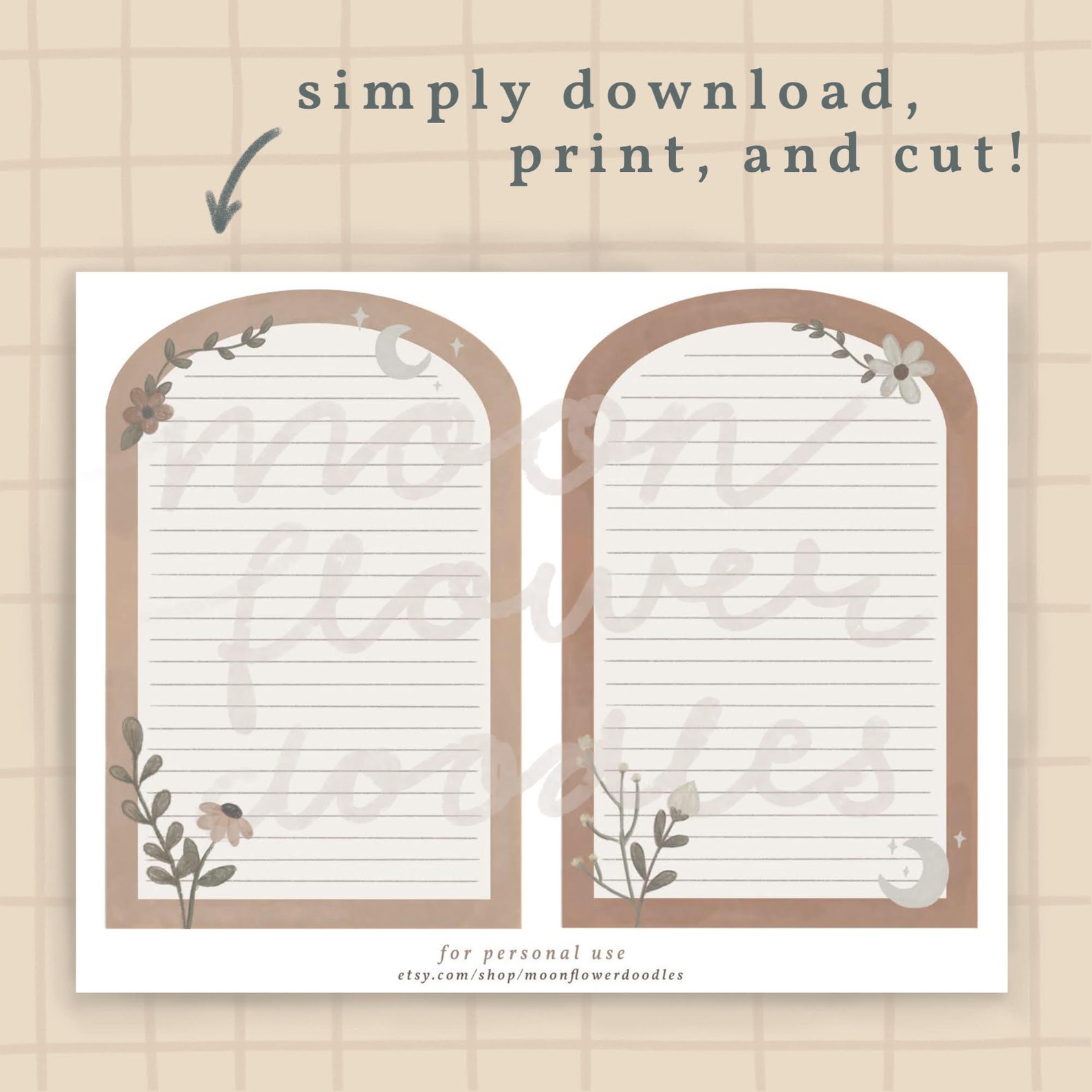 Floral Note Paper | Printable & Digital Stationery, Writing, and Letter ...