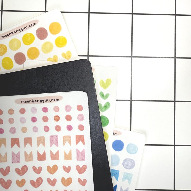 Hand Drawn Colorful New Year Planner Sticker, Semi Transparency ...