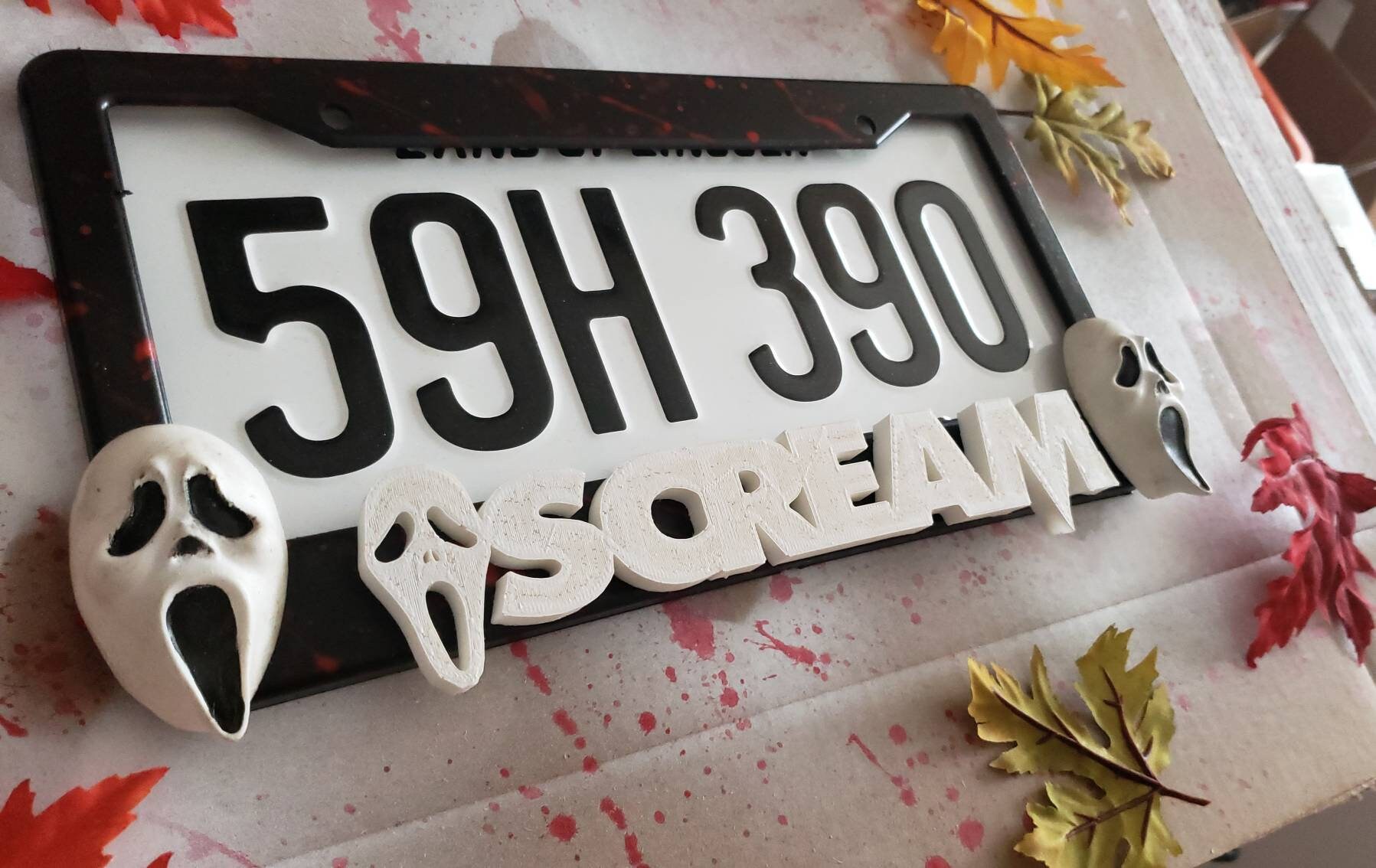 Custom Halloween Scream Ghostface license plate frame | Etsy