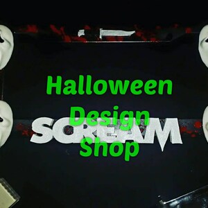 Custom Halloween Scream Ghostface License Plate Frame, Stab, Halloween ...