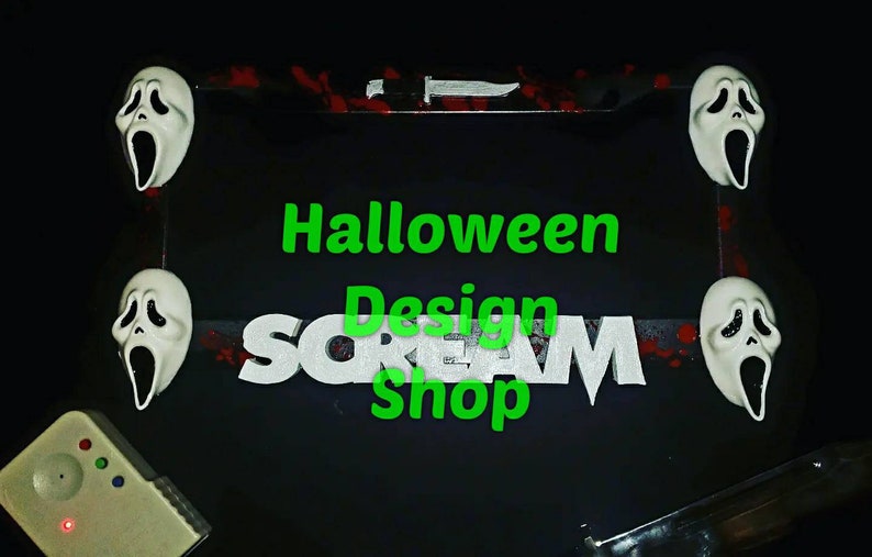 Custom Halloween Scream Ghostface License Plate Frame Stab - Etsy