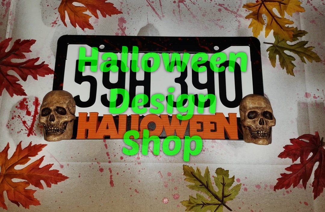 Custom Halloween License Plate Frame Horror Halloween Decor Haunted ...