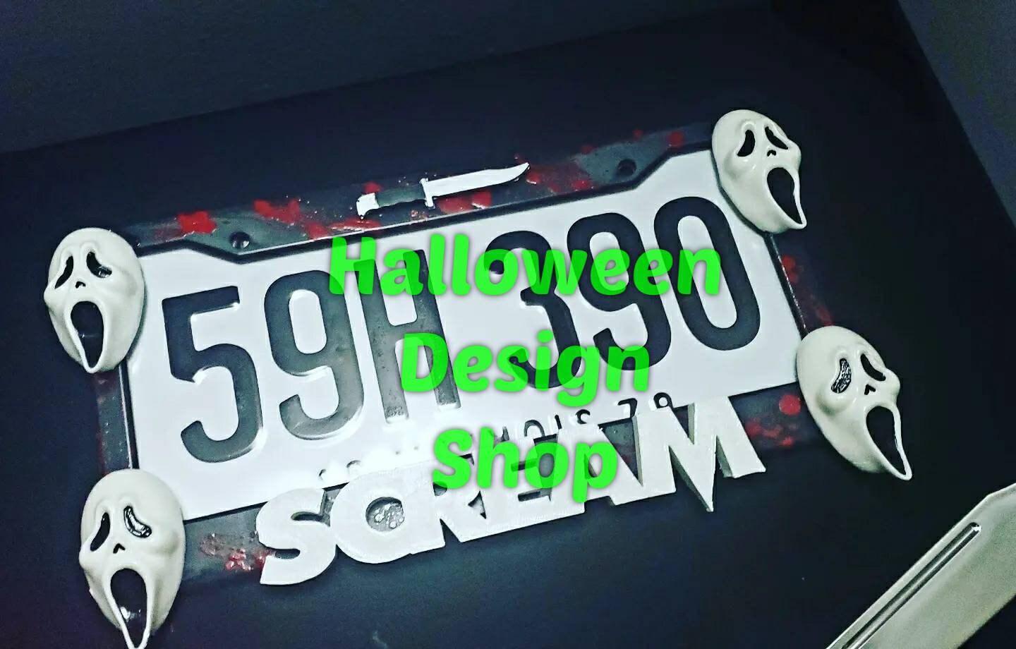 Custom Halloween Scream Ghostface License Plate Frame Stab - Etsy