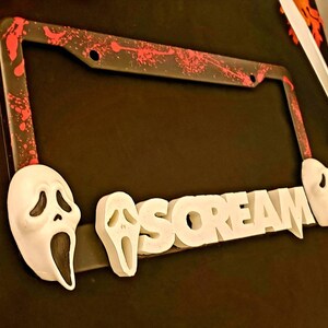 Custom Halloween Scream Ghostface License Plate Frame Stab - Etsy UK