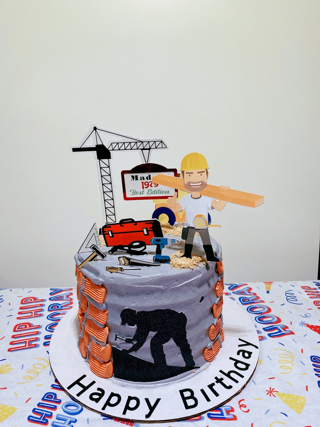 Construction Cake Topper/handyman Birthday/ 40 Year Party/construction ...