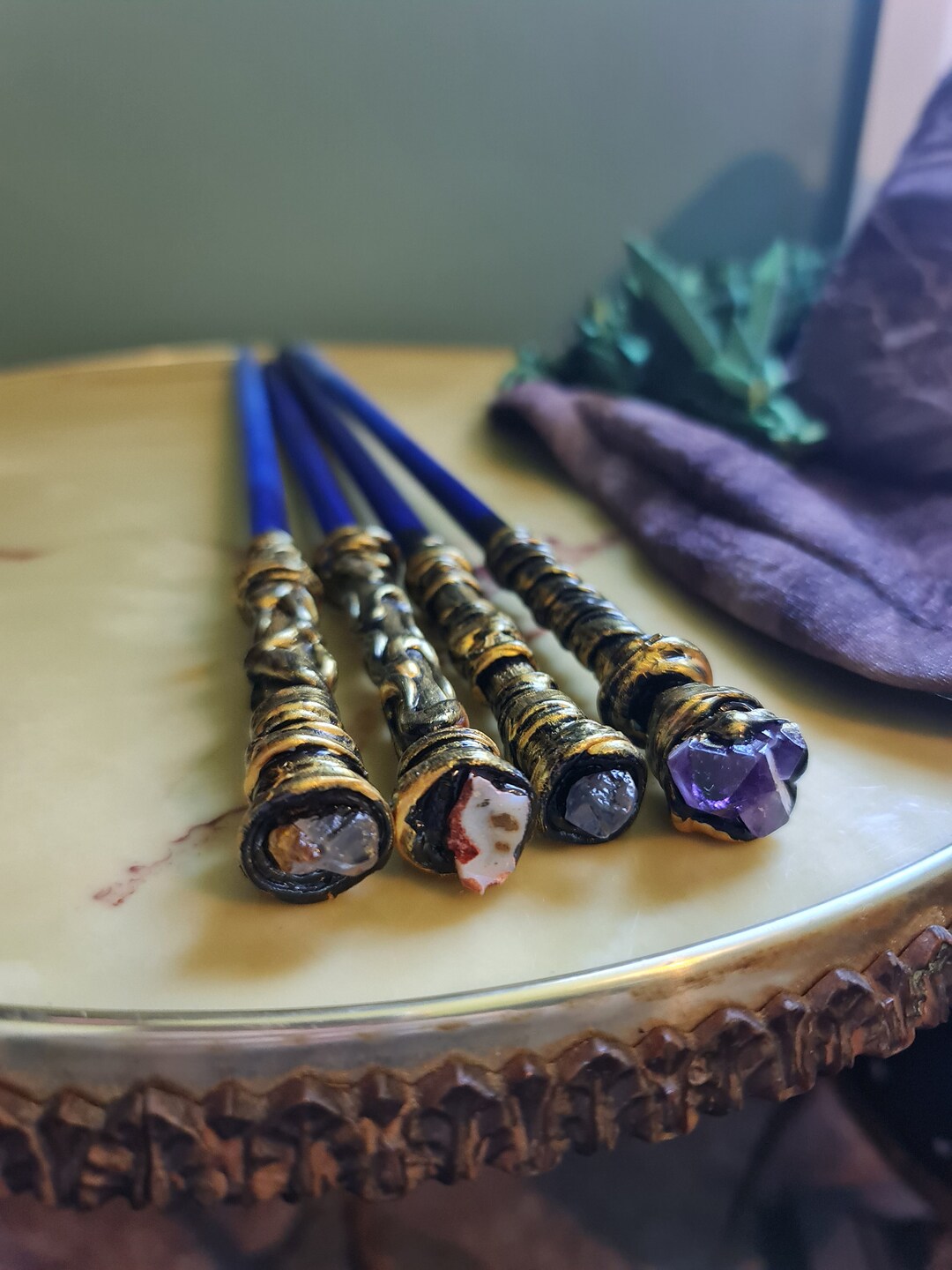 Blue Crystal Wand Approx 30cm - Etsy