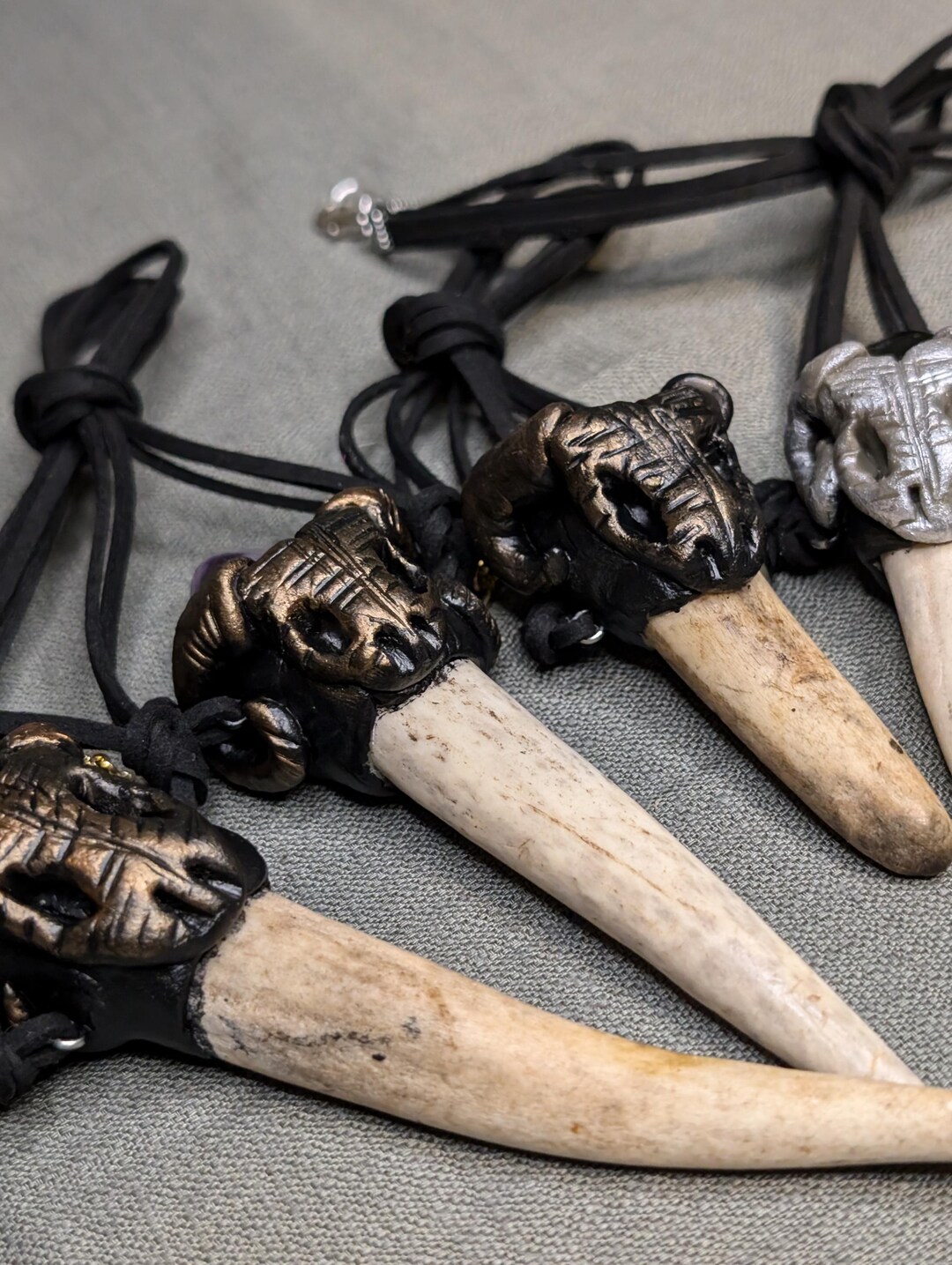 Ram Skull/baphomet Deer Antler Talisman - Etsy