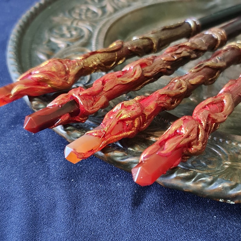 Fire & Flame Carnelian Wand Approx 30cm - Etsy