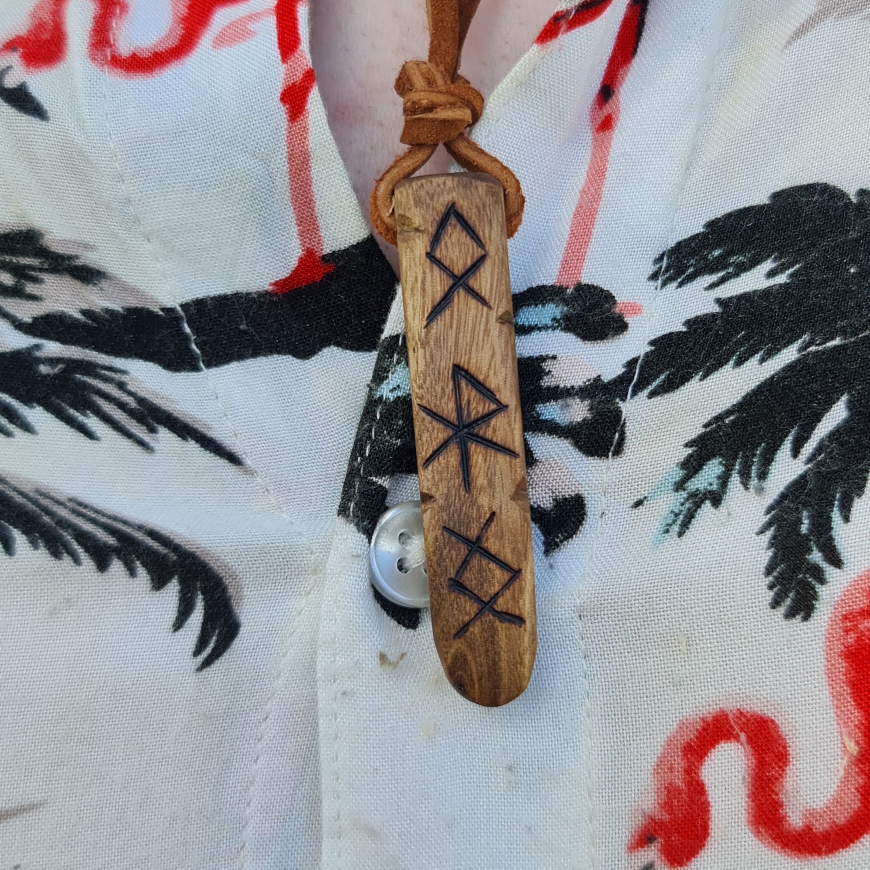 Personalised Rune Pendant Three Runes Handcarved Wooden - Etsy