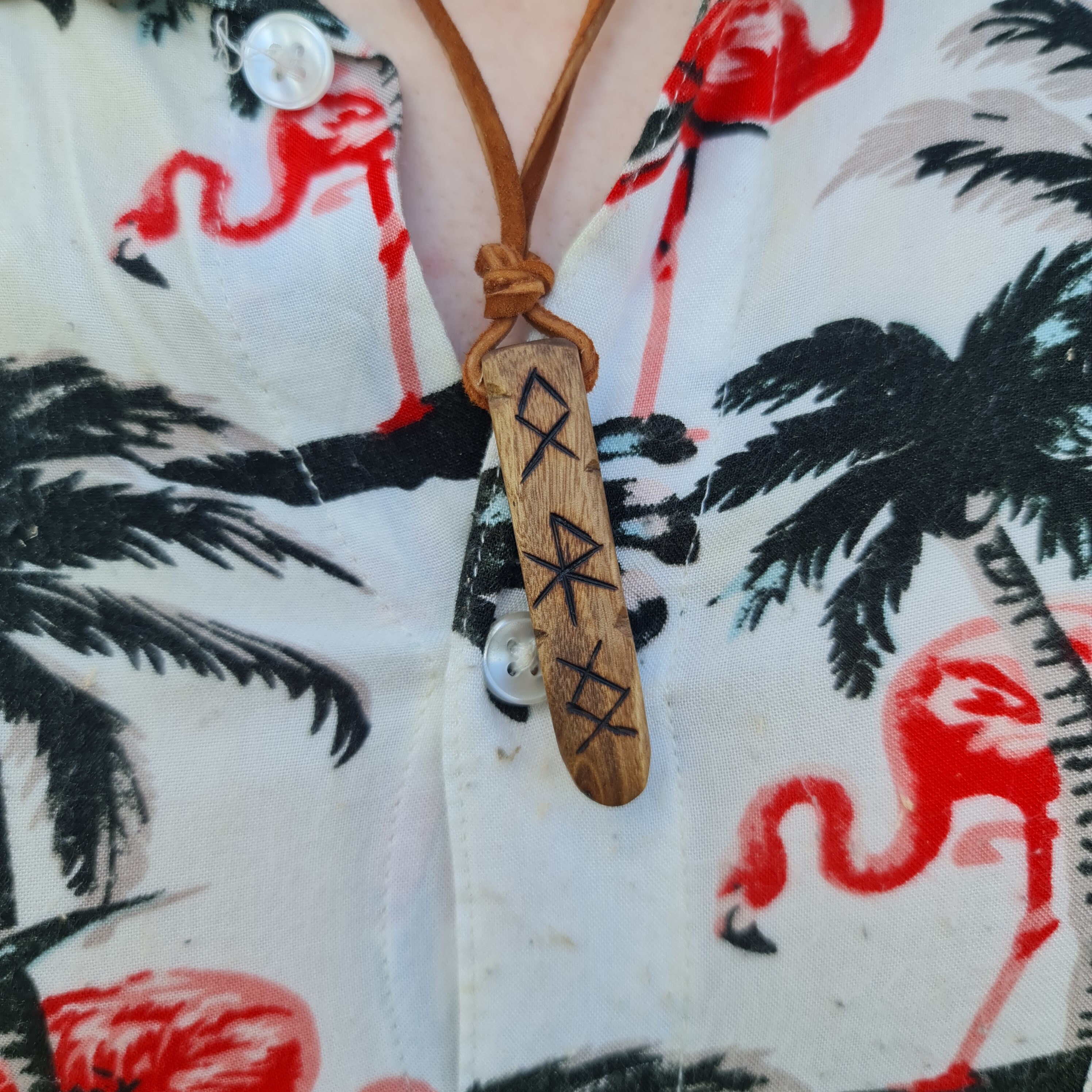 Personalised Rune Pendant Three Runes Handcarved Wooden - Etsy