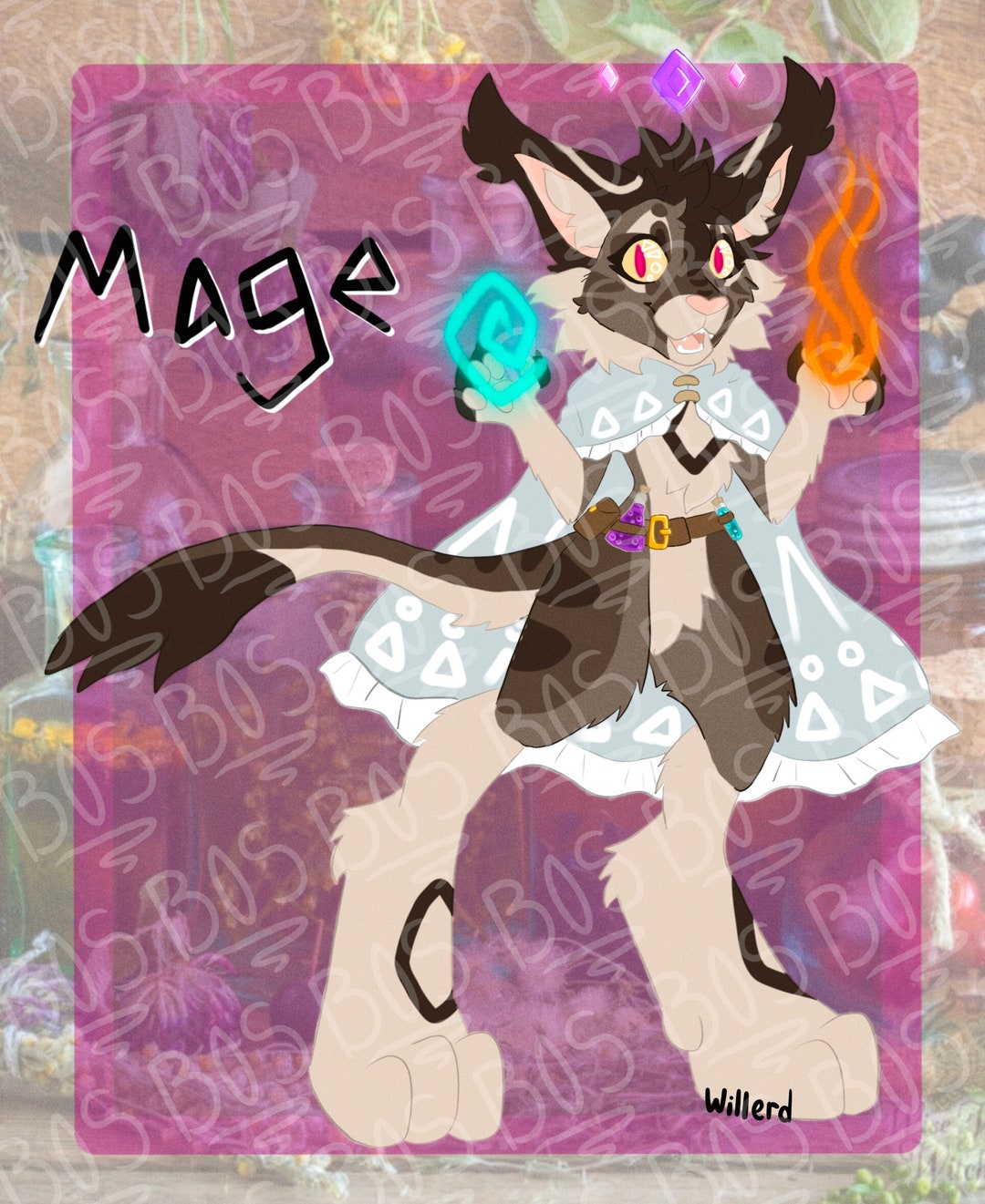 Fursona Adopt Mage Cat Adoptable Furry OC Art Feline - Etsy