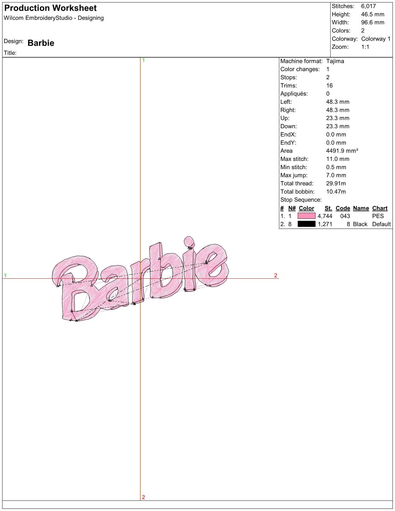 Embroidery Design "barbie" Jef Jpx Pes Pec Vp3 Emd Dst Digital Download ...