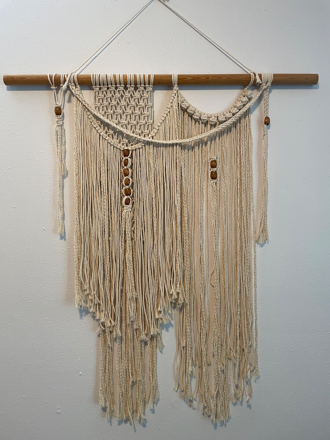 Layered Macrame With Wood Beads - Etsy