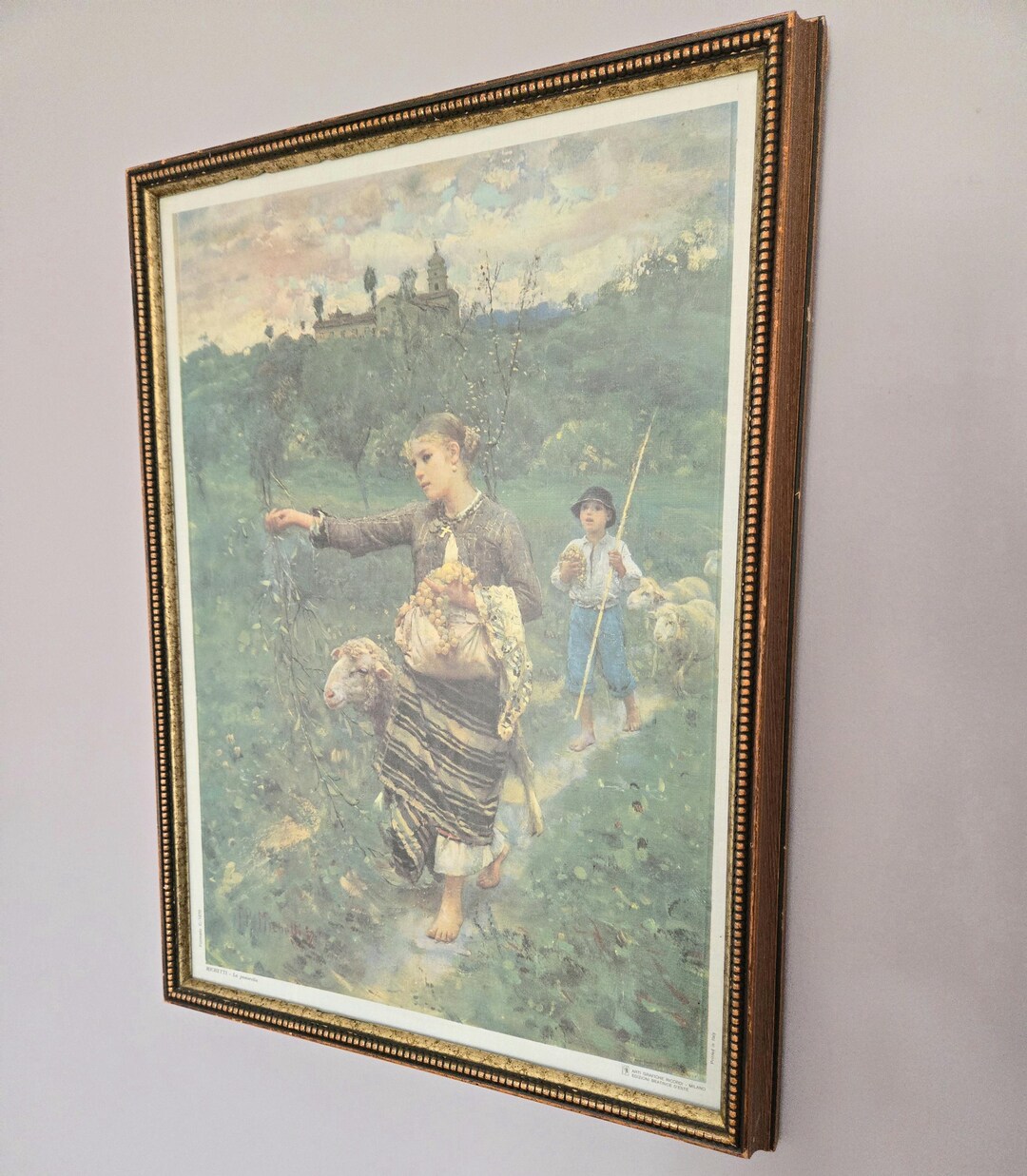 Framed Print of 'the Shepherdess' by Francesco Paolo Michetti, an ...