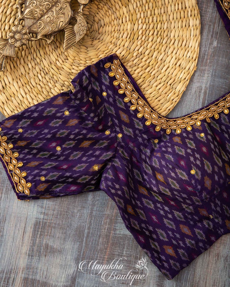Pristine Purple Ikkat Sico Blouse | Mayukha Boutique - Etsy