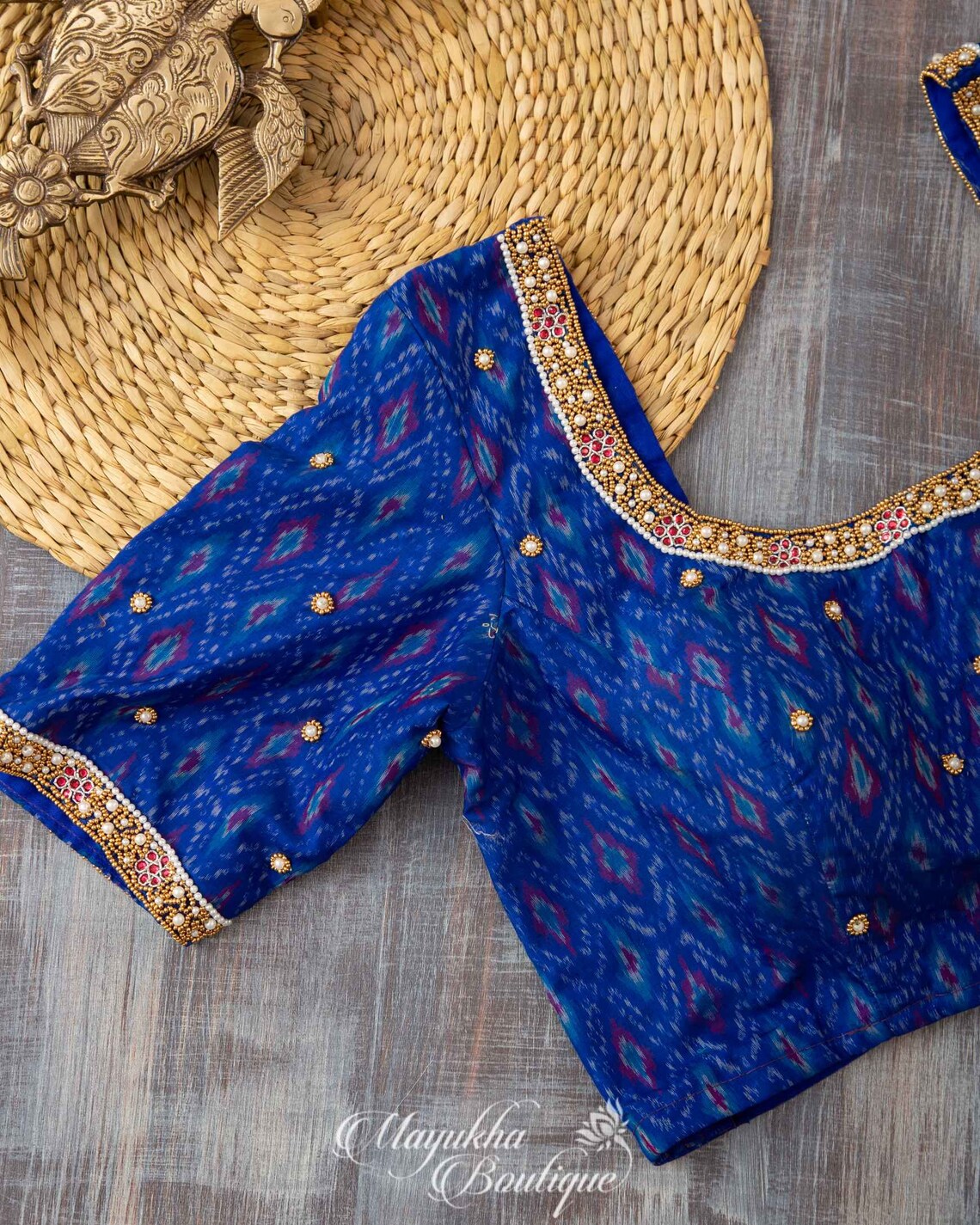 Beautiful Blues Ikkat Sico Blouse | Mayukha Boutique - Etsy