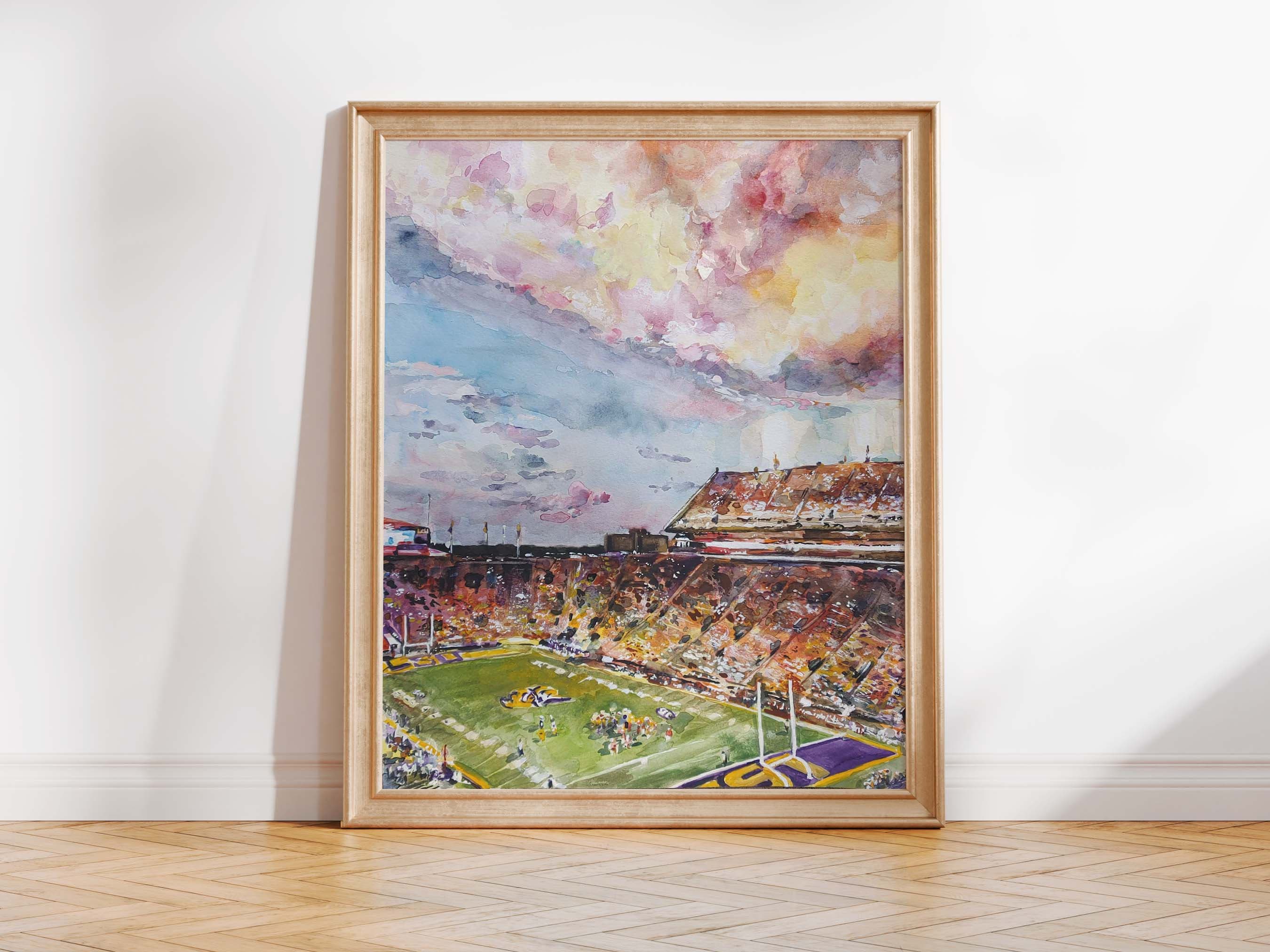 LSU Tiger Stadium Art Print, LSU Office Decor, Lsu Gifts for Him, LSU ...