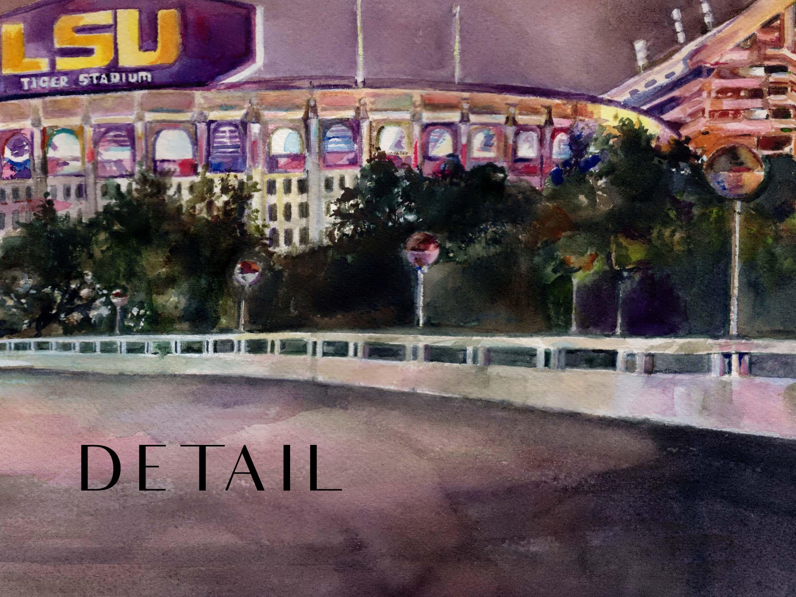 LSU Tiger Stadium Art Print, Watercolor Painting, Louisiana Artist ...