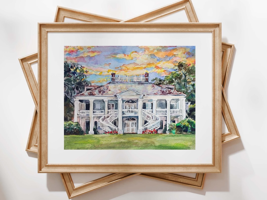 Evergreen Plantation Art Printable, Original Paintings by Louisiana ...