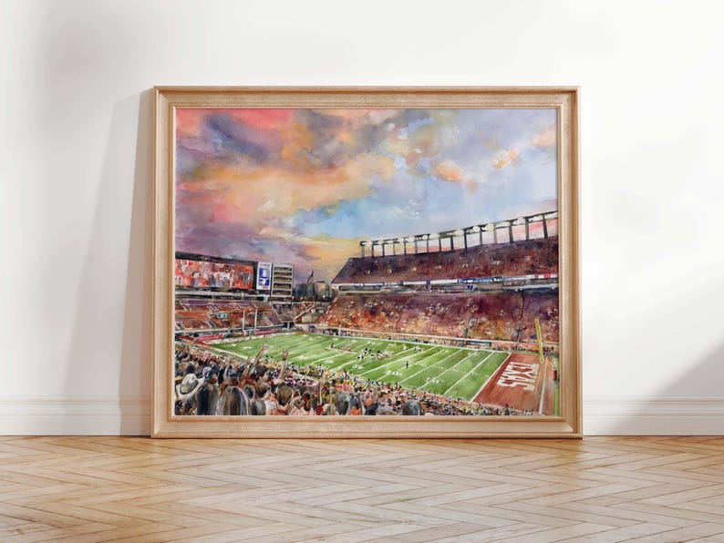 DKR Texas Memorial Stadium Watercolor Art Print (digital Download) - Etsy