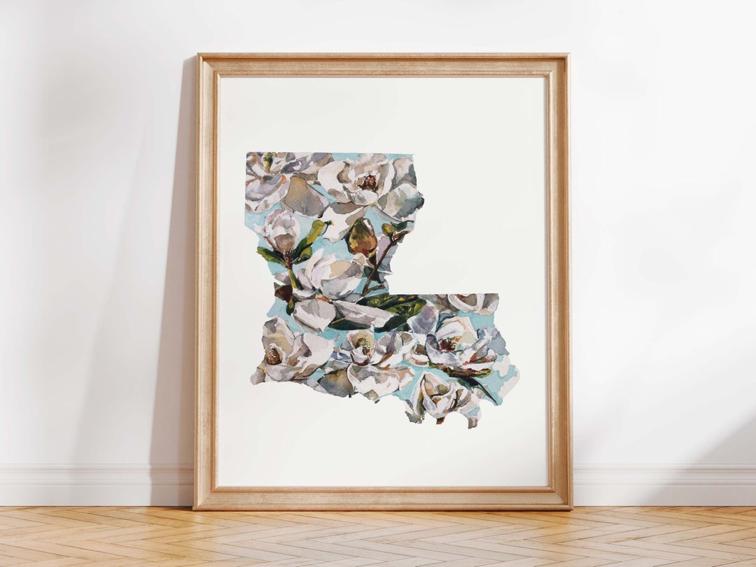 Louisiana State Flower Art Print, Southern Magnolia Art Work, Original ...