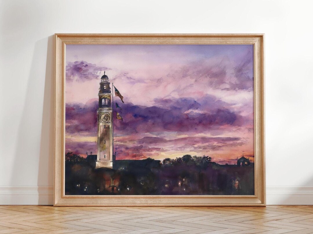 LSU Memorial Tower Art Print, Original Watercolor Painting, Louisiana ...