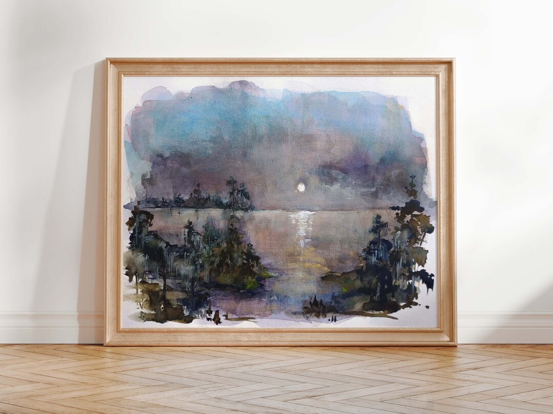 Misty Moonlight Bayou Art Print, Louisiana Themed Art, Original ...