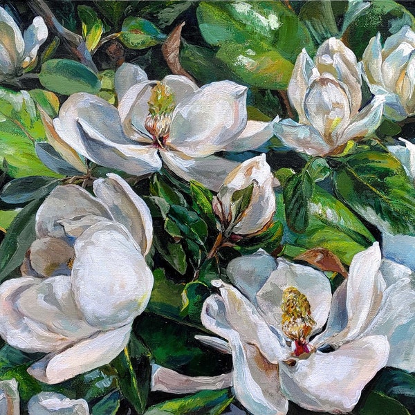 Magnolia Painting - Etsy