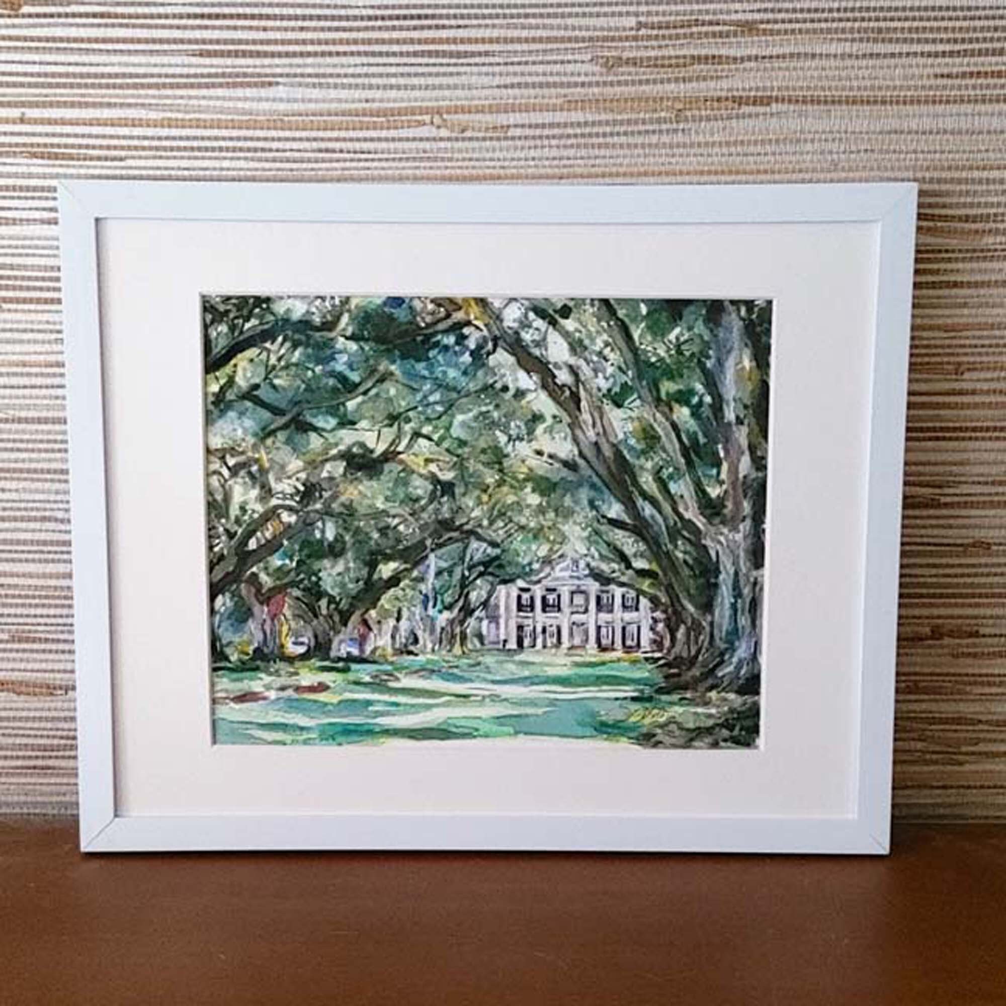 Oak Alley Plantation Art Print, Plantation Painting, Louisiana Themed ...
