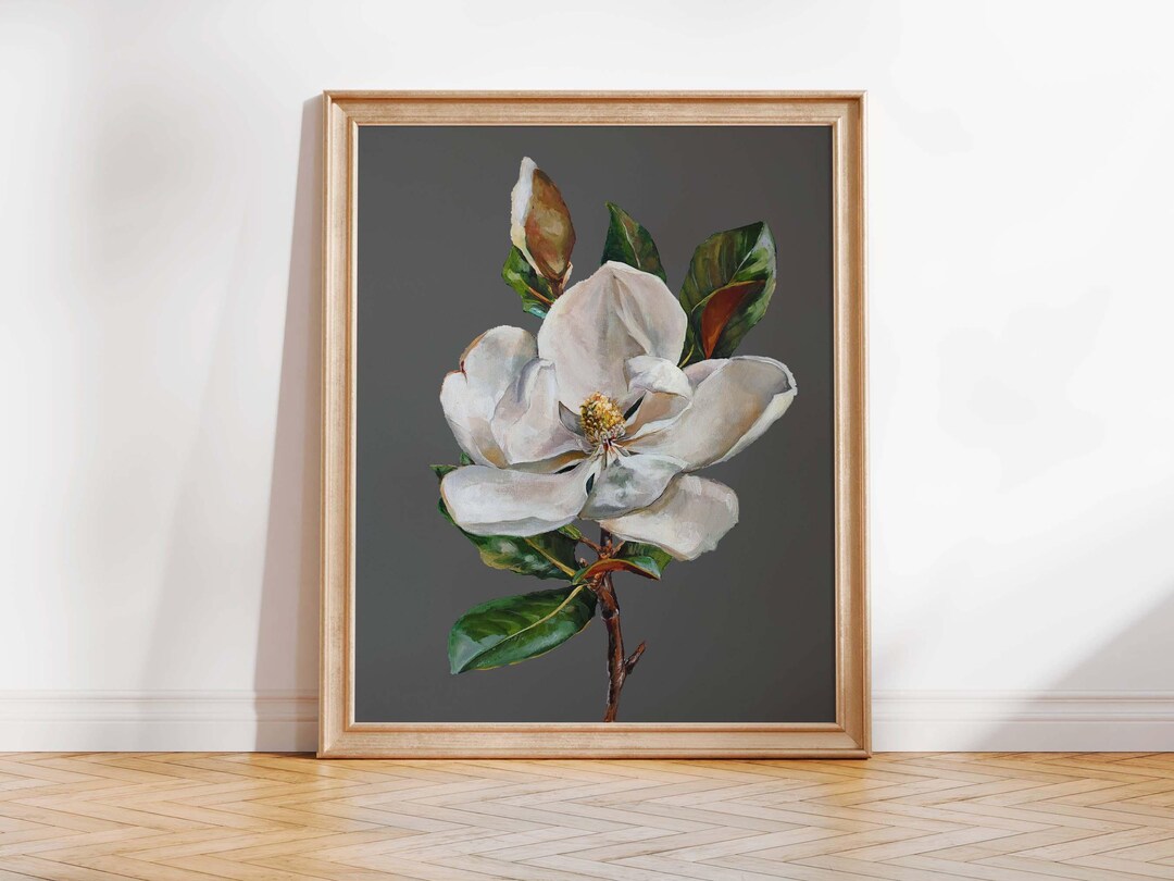 Southern Magnolia Flower Art Print: Louisiana State Flower - Etsy