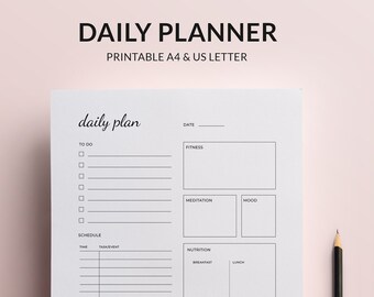 DAILY Instant Download Printable Planner Portrait Page - Etsy