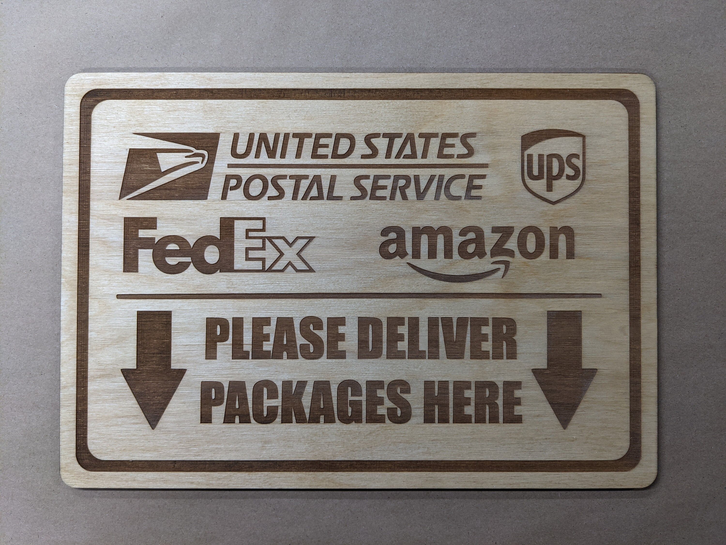 Please Deliver Packages Here Wooden Sign Laser Etched | Etsy
