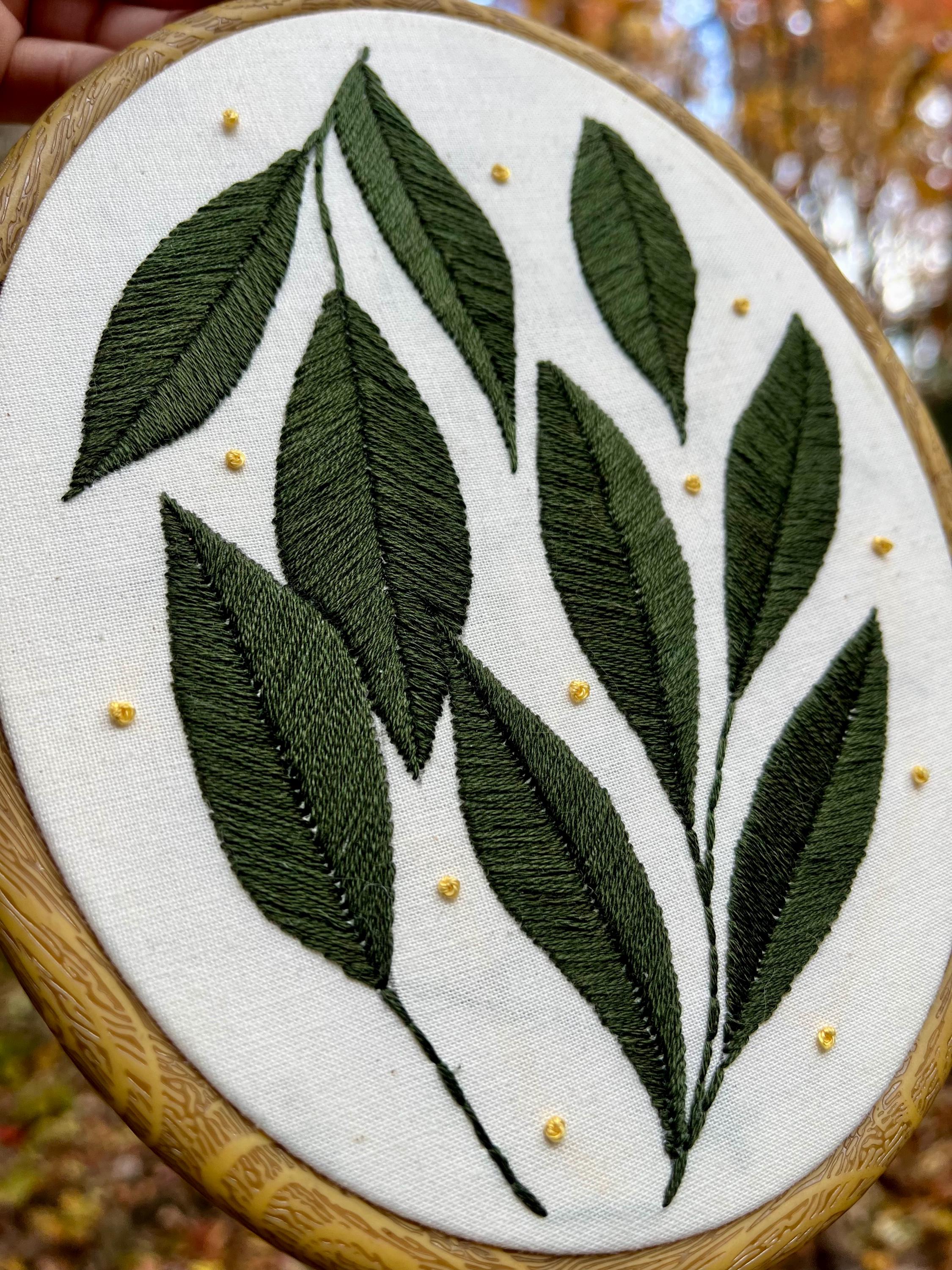 Whimsical Leaf Embroidery - Etsy