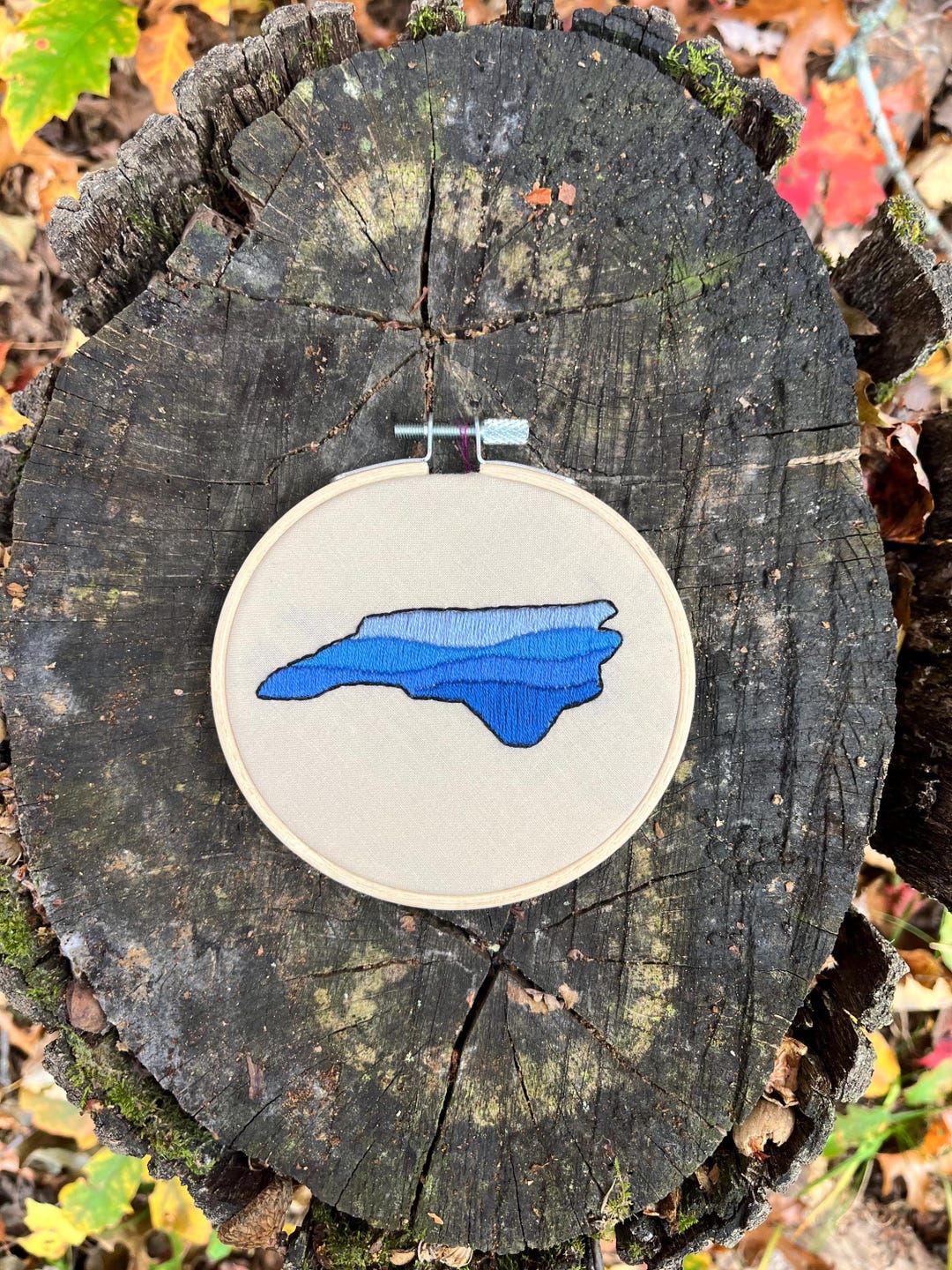 NC State Embroidery With Blue Ridge Mountains - Etsy