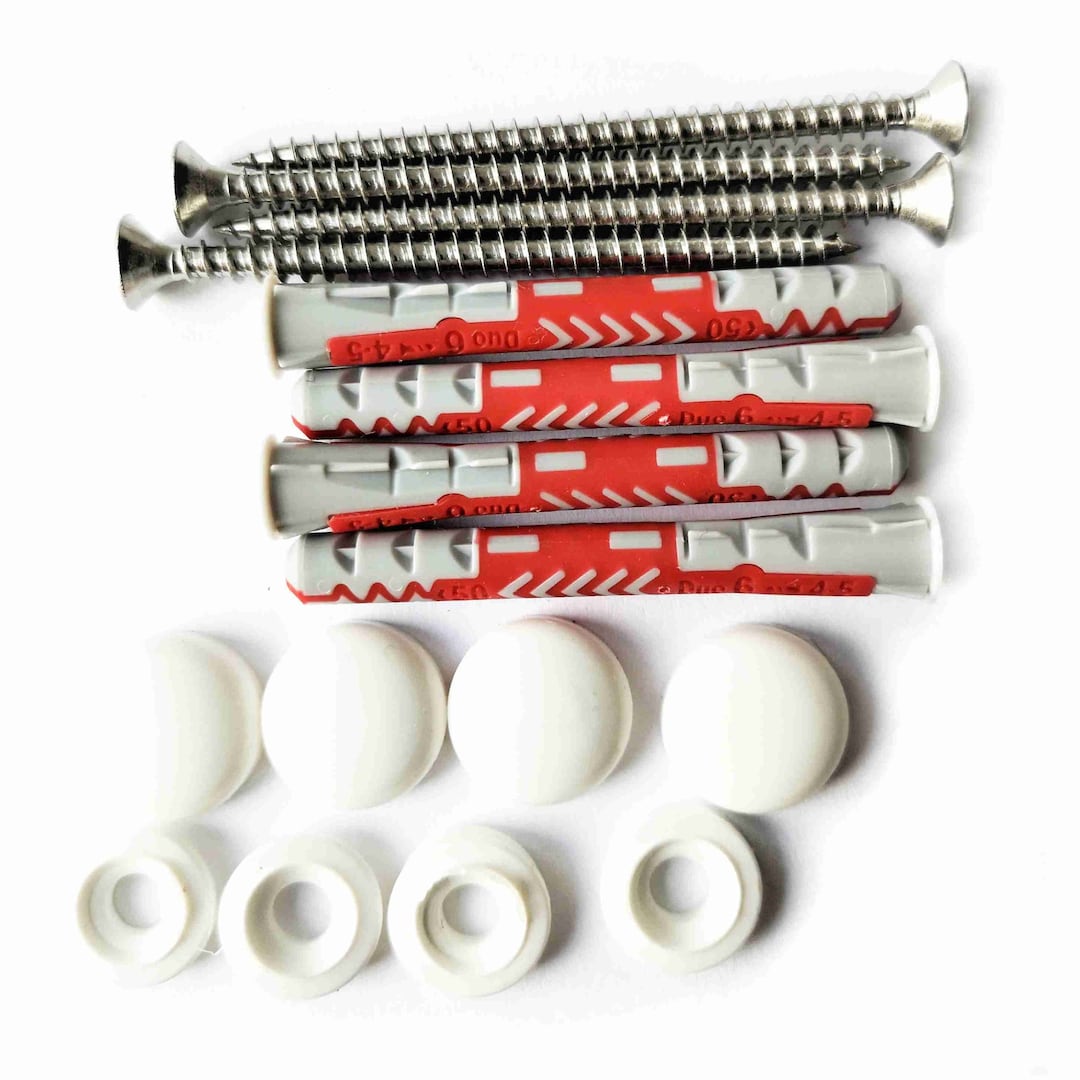 Stainless Steel Screws 4x20 Mm - Set of 4 With White Clips - Etsy