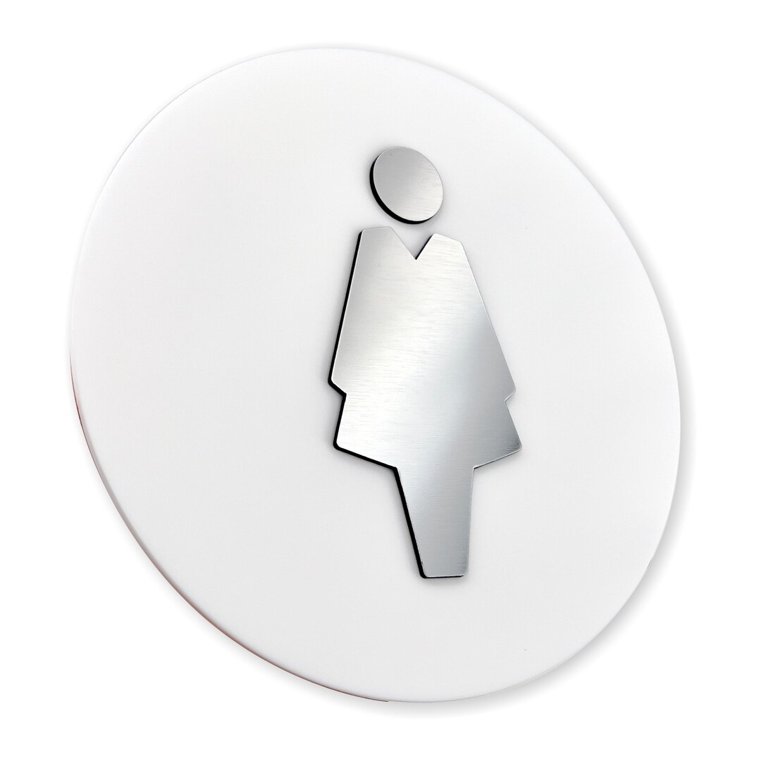 Women's Room Door Sign - DIA 14 Cm (DIA 5.5") - WC Plaque - Toilet ...