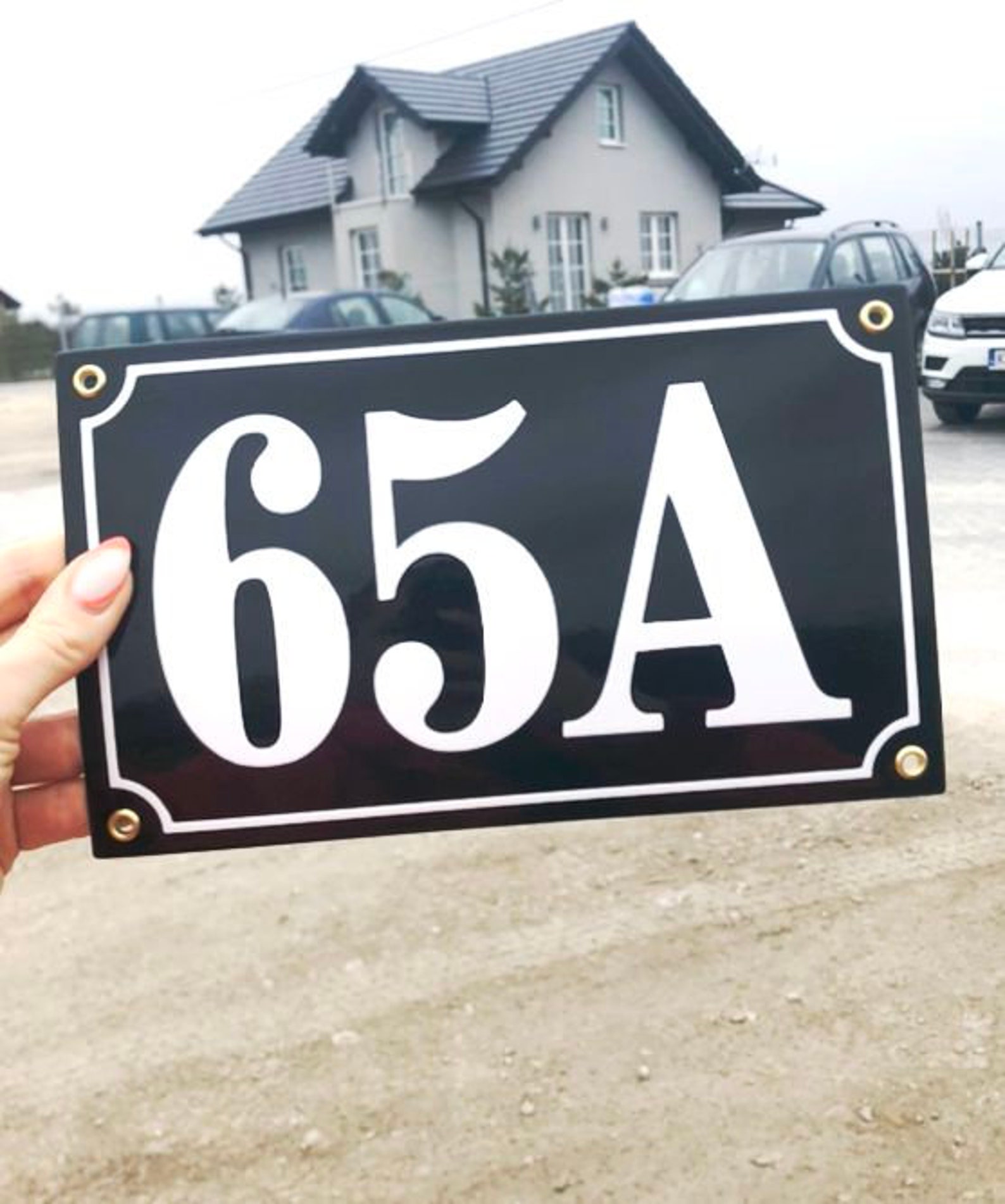 Personalised Enamel Address Sign 12x22 Cm 4.7 X - Etsy