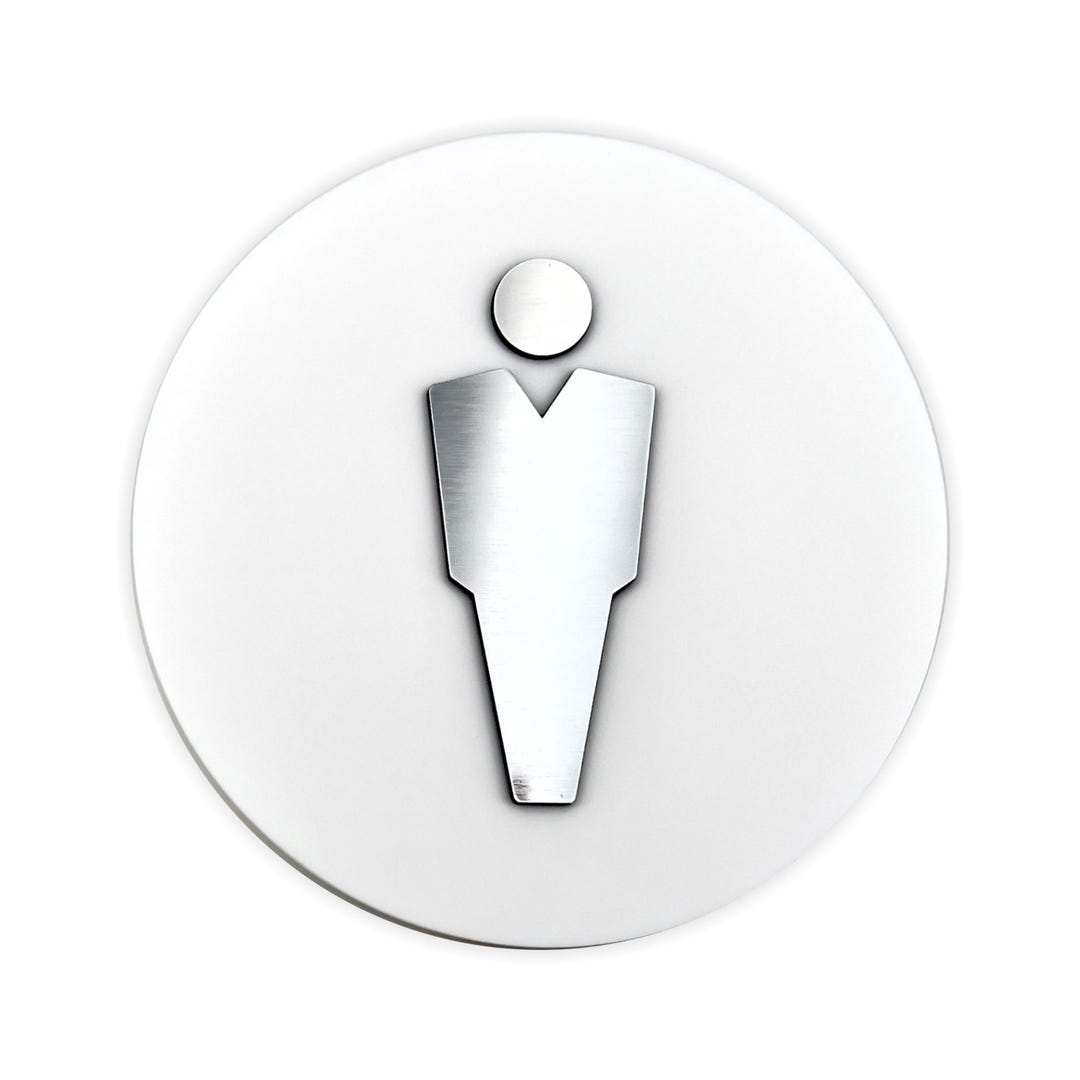 Men's Room Door Sign - DIA 14 Cm (DIA 5.5") - WC Plaque - Toilet - the ...