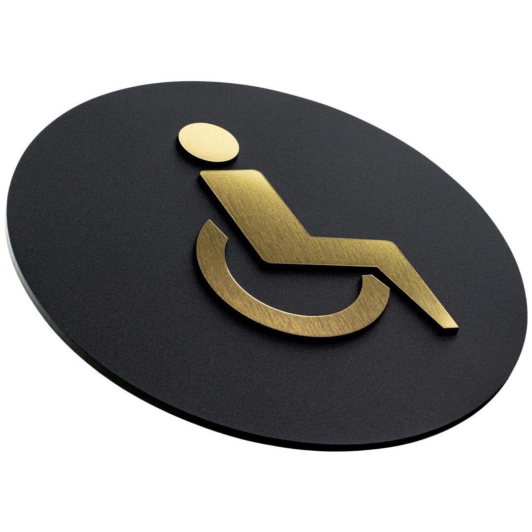 Toilet Door Sign - DIA 14 Cm (DIA 5.5") - WC Plaque - Bathroom for ...