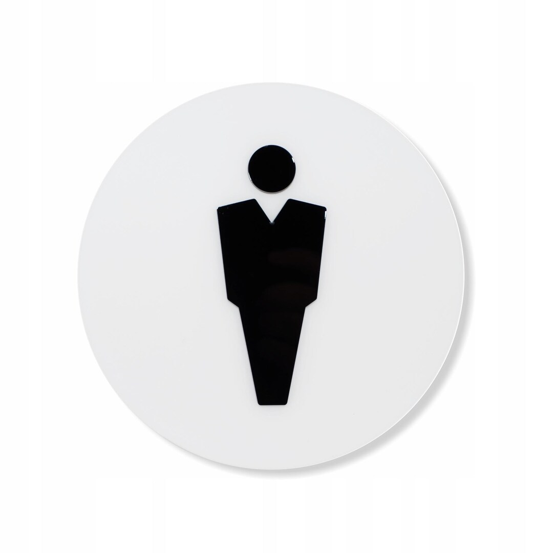 Men's Room Door Sign - DIA 14 Cm (DIA 5.5") - WC Plaque - Toilet - the ...