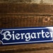Biergarten German Enamel Sign 8x30 Cm 3.2x11.8, White / Deepblue, Beer ...