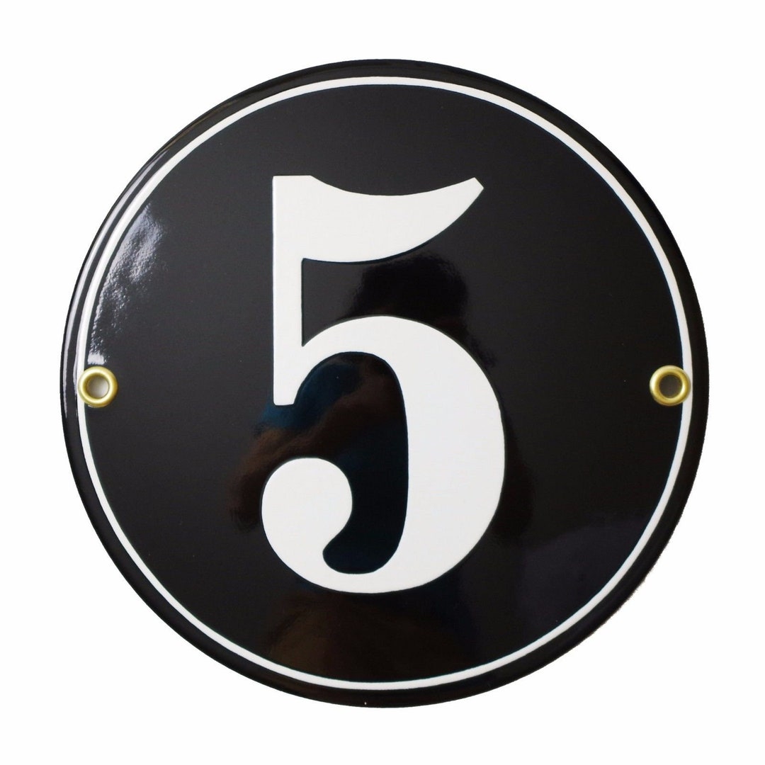 Personalised Enamel Address Sign Ø 15 Cm - New - Porcelain House Number ...