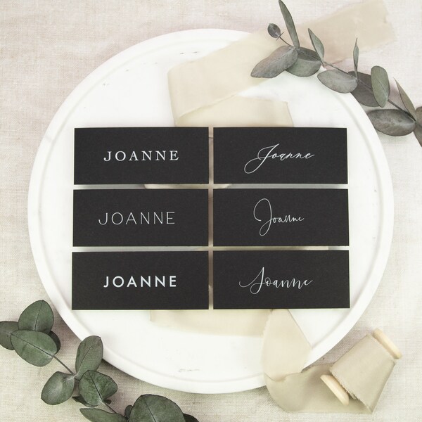 Black Place Cards - Etsy UK