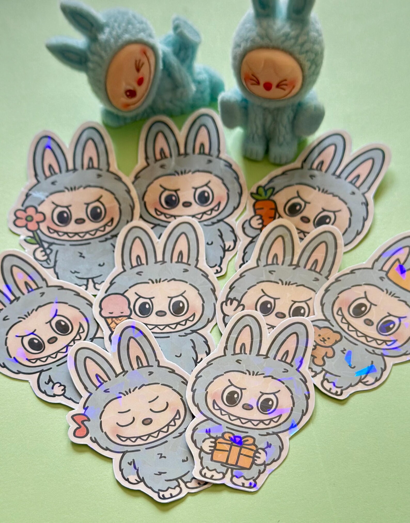 Holographic Labubu Cupcake Topper – Themed Birthday Party Decoration ...